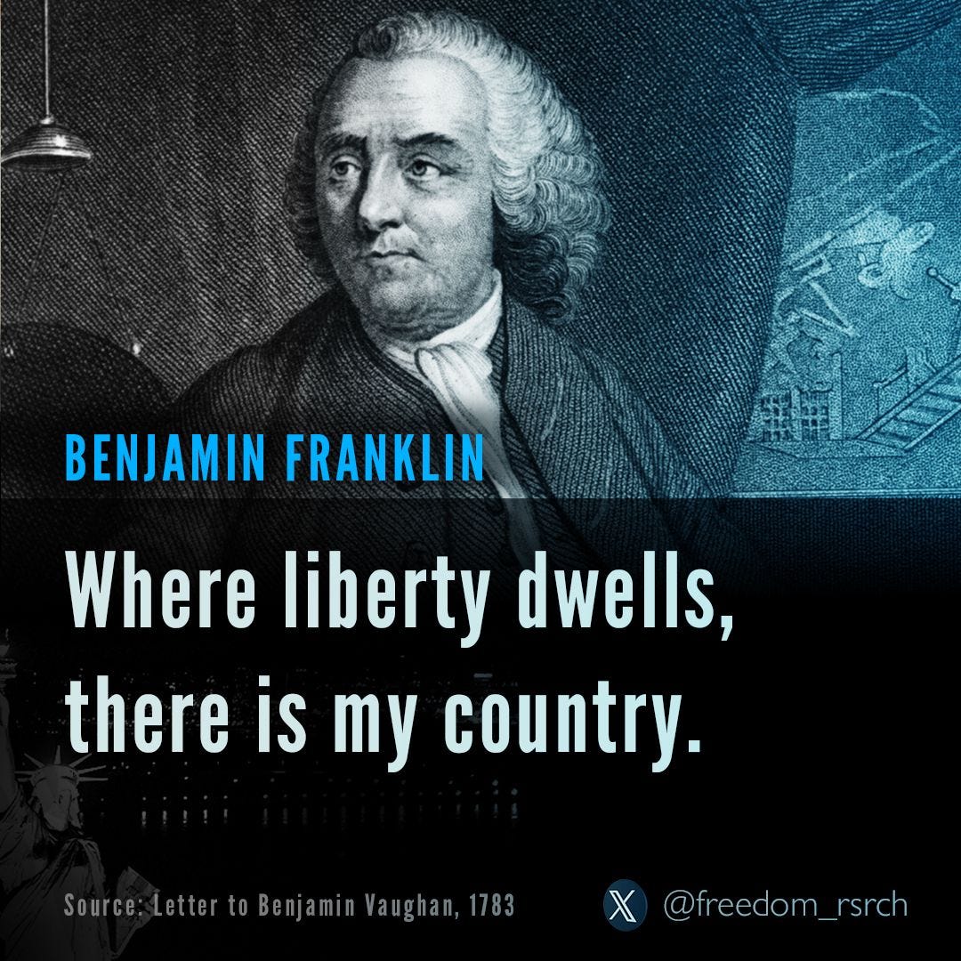 Freedom Insights - Benjamin Franklin, George Orwell, Ronald Reagan