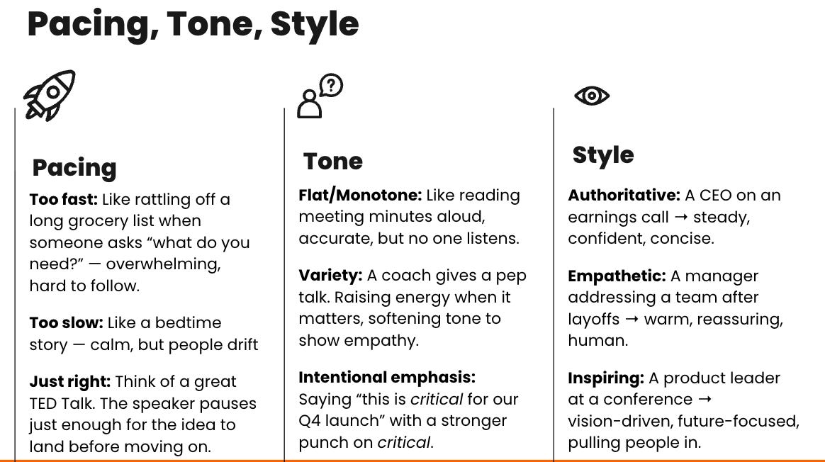 Master Tone, Pacing, and Style: The Three Elements of Executive Presence
