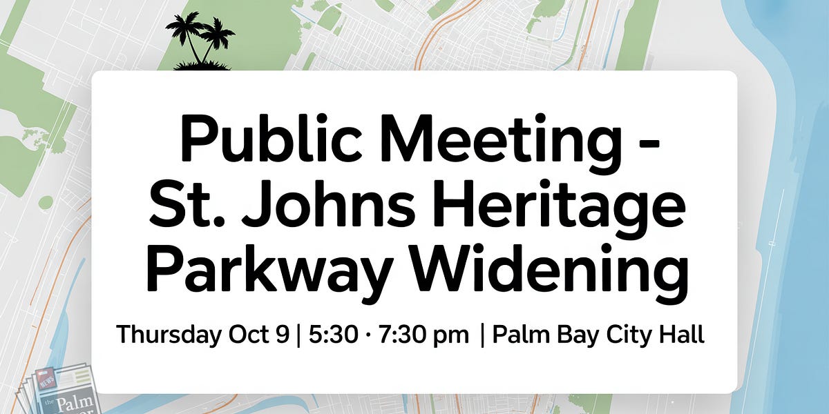 St. Johns Heritage Parkway Widening Meeting Set for Oct. 9