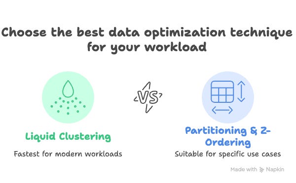 Liquid Clustering vs Partitioning vs Z-Ordering: When to Use What