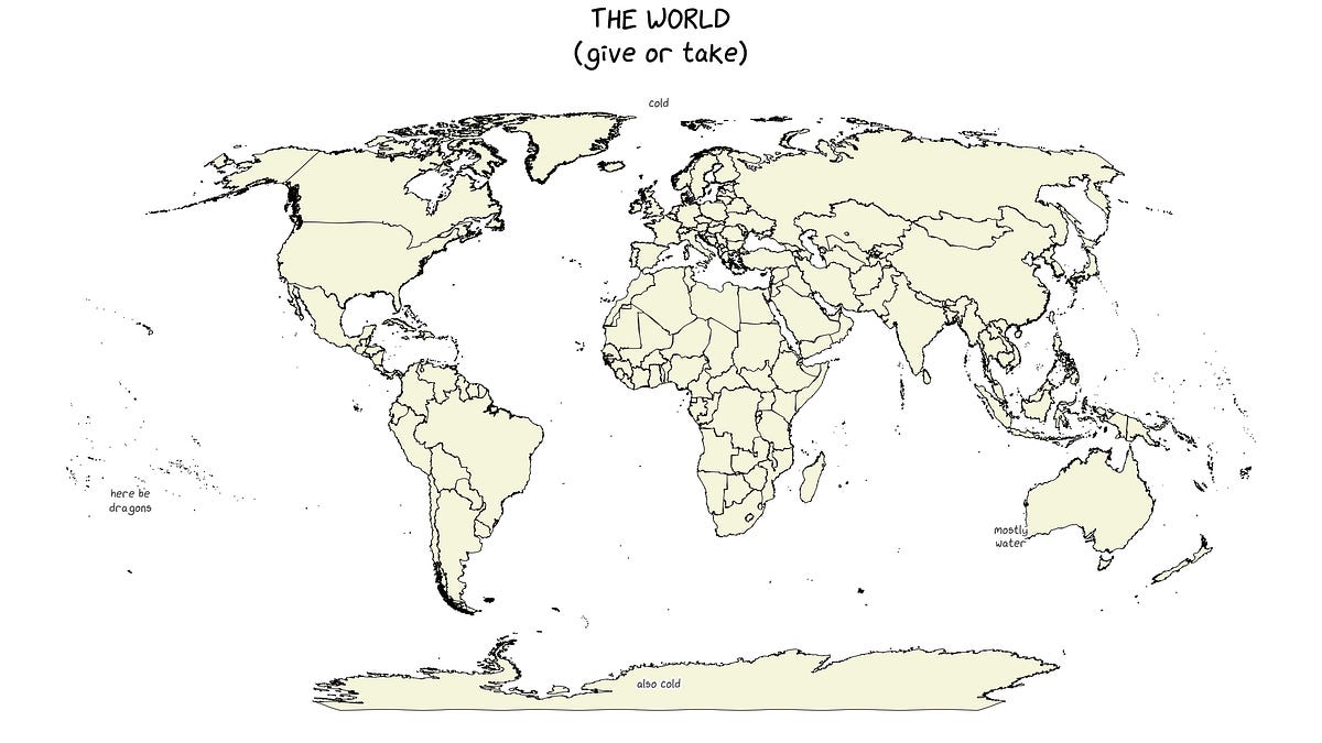 Making an xkcd-Style Map in Python - by Milan Janosov