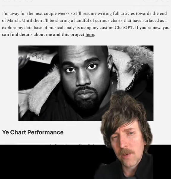 Ye's Chart Performance - Colin Munroe's Substack