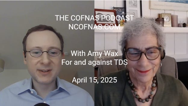 With Amy Wax: For and against TDS
