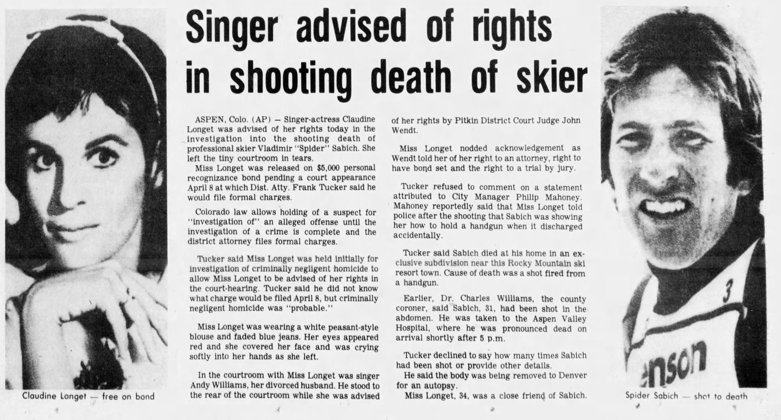 Mystery in the Mountains: Claudine Longet and the Shooting of 'Spider ...