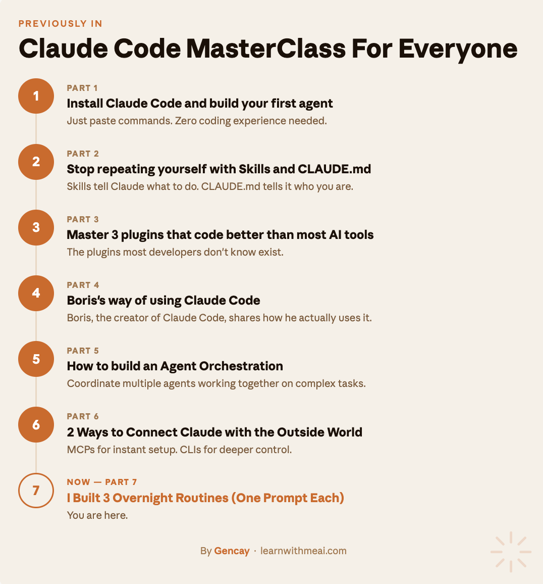 Claude Code Part 7: I Built 2 Overnight Routines (One Prompt Each)