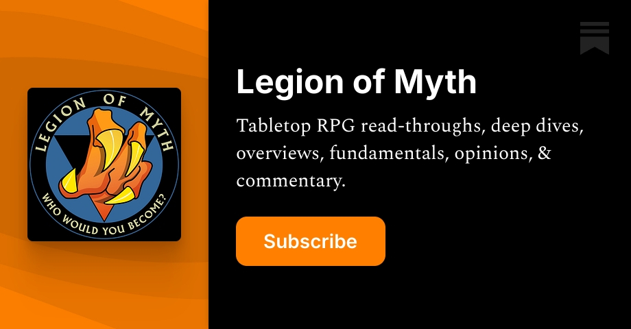 A Little Tabletop RPG Worldbuilding - Legion of Myth