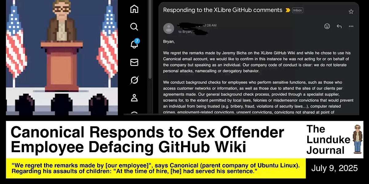 Canonical Responds to Sex Offender Employee Defacing GitHub Wiki