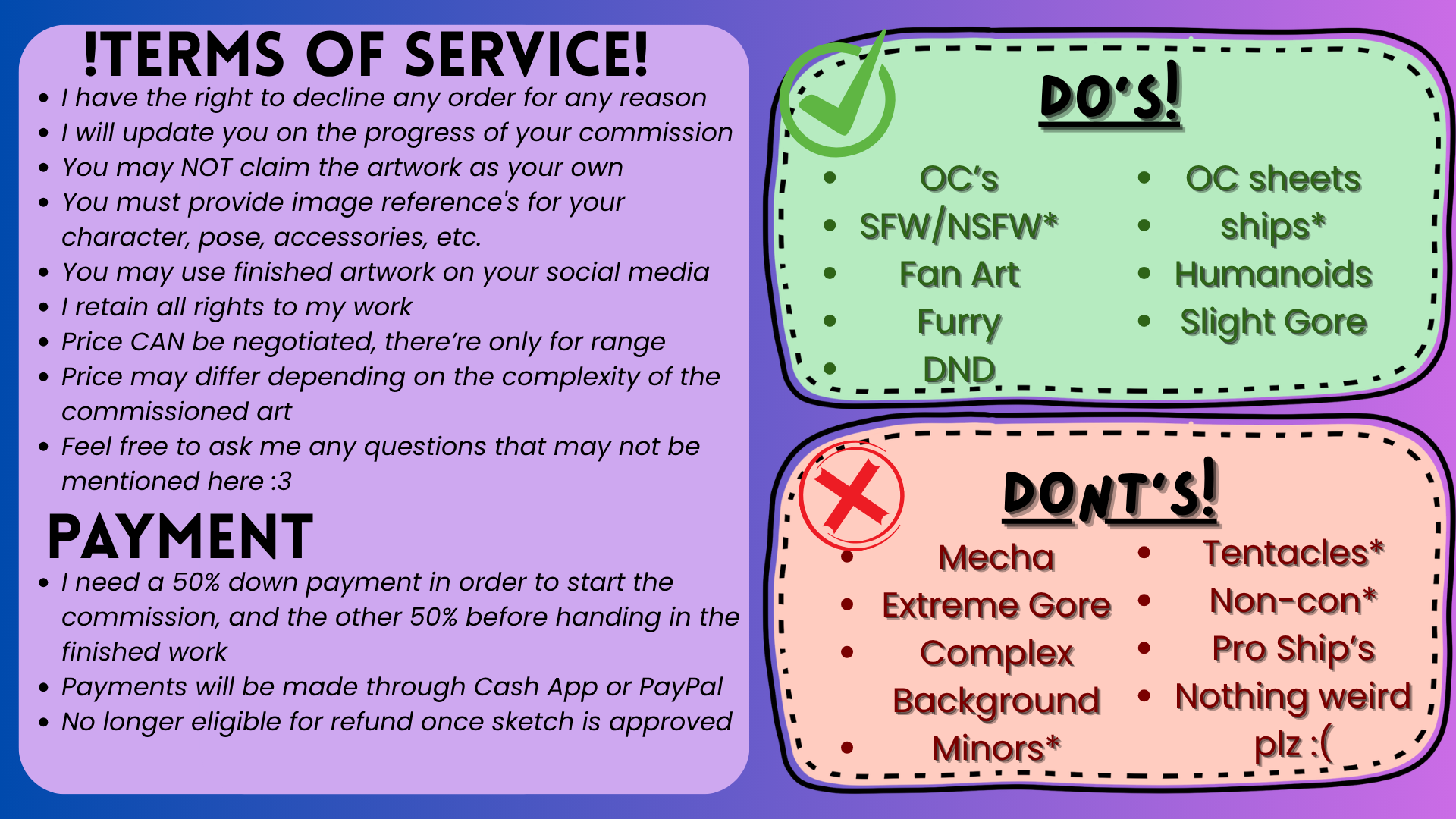 How to Make Your First Commission Sheet!! - by LAZY