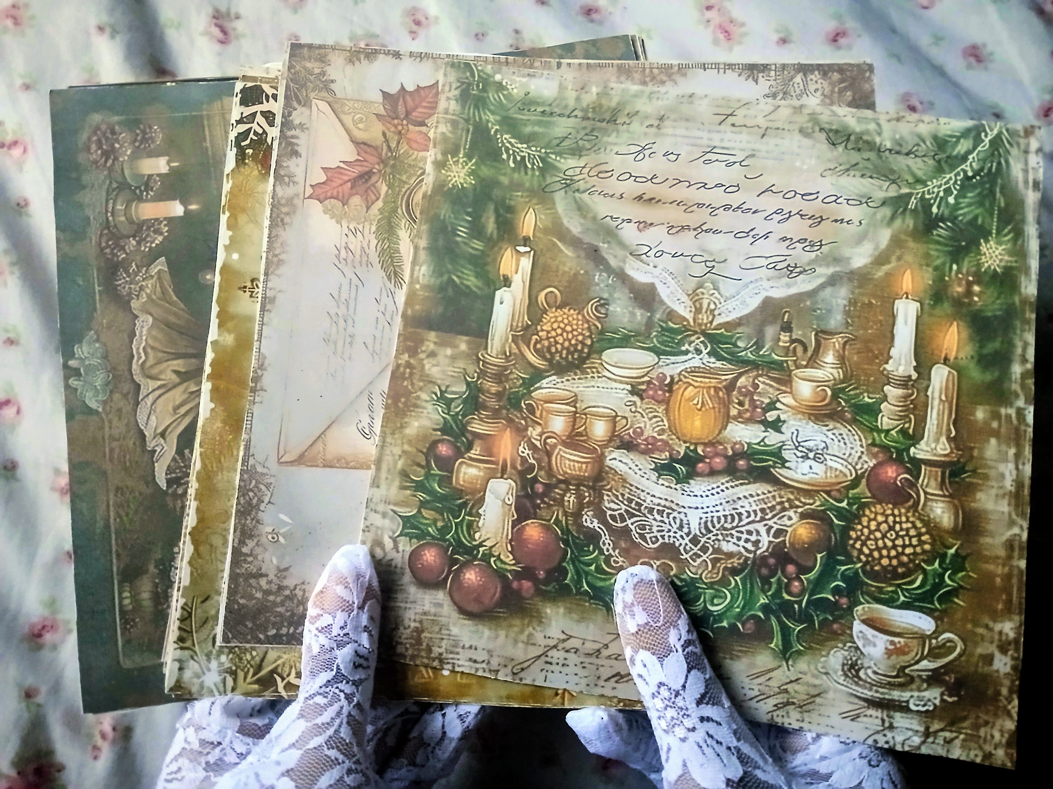 How to Create a Magical Vintage Christmas Scrapbook Using Digital Papers
