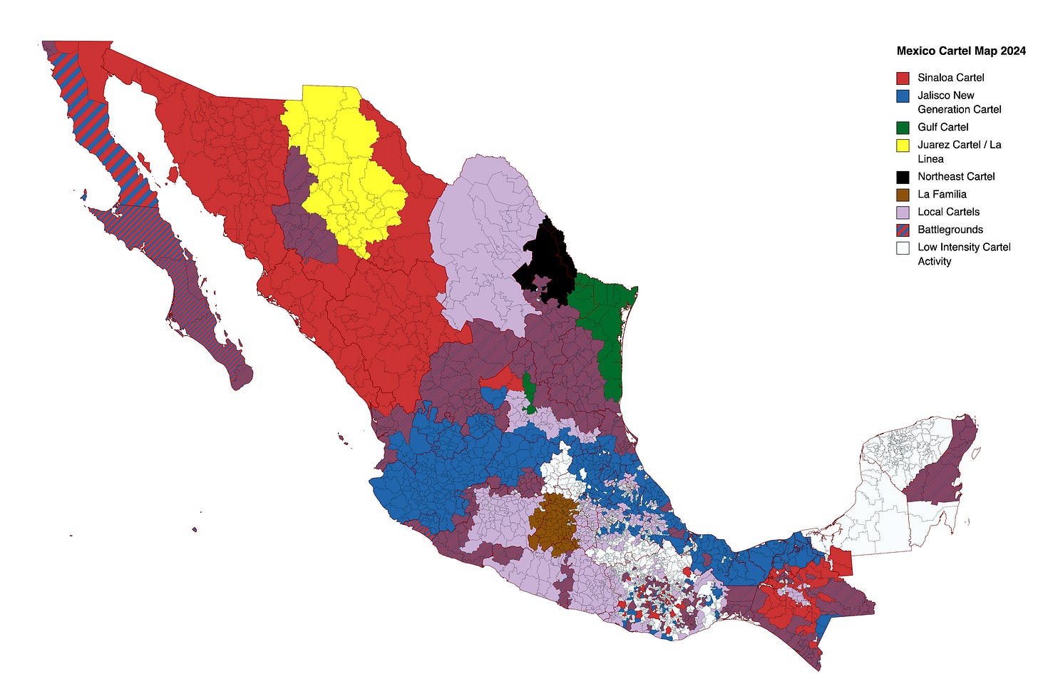 Mexico's Cartel Map 2024 - CrashOut by Ioan Grillo