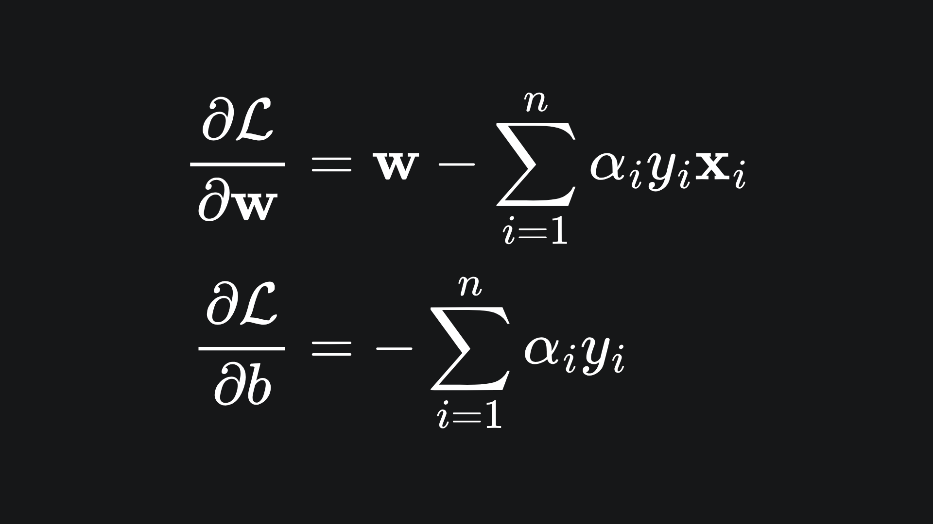 Optimising the Support Vector Machine using Lagrange multipliers (step ...
