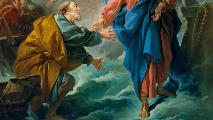 Why did Peter sink so suddenly, after just proving he could walk on water?
