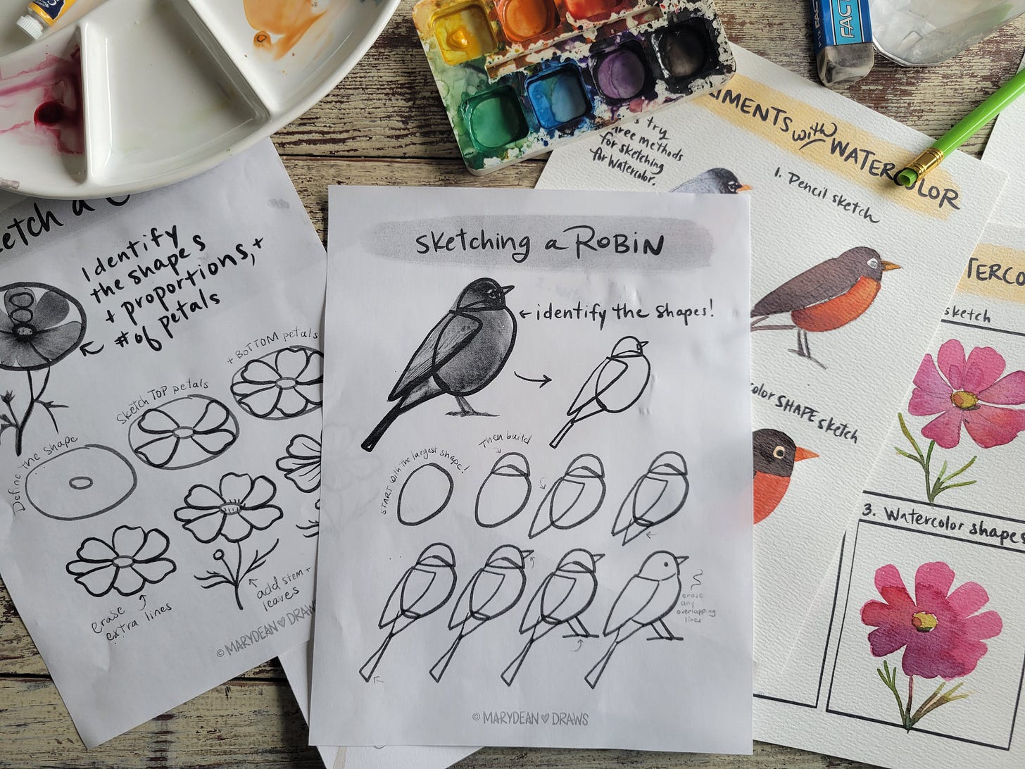 Getting Starting with Watercolor, Lesson 3: Experiments with shapes and ...