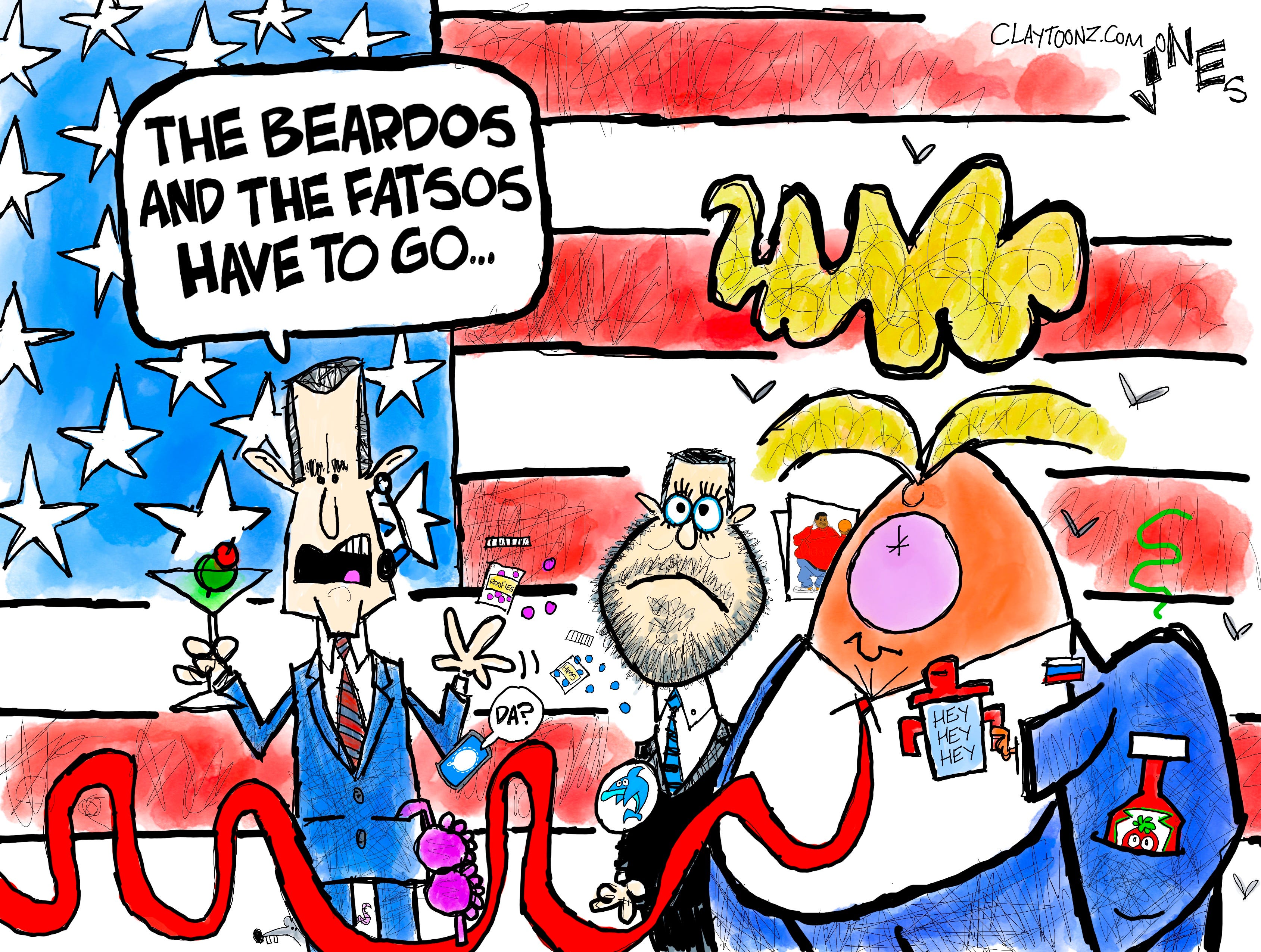 Beardos and Fatsos - by Clay Jones - Claytoonz