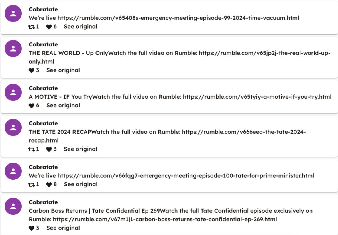 Case Study: Tracing Andrew Tate Activity on Alt-Tech Platforms