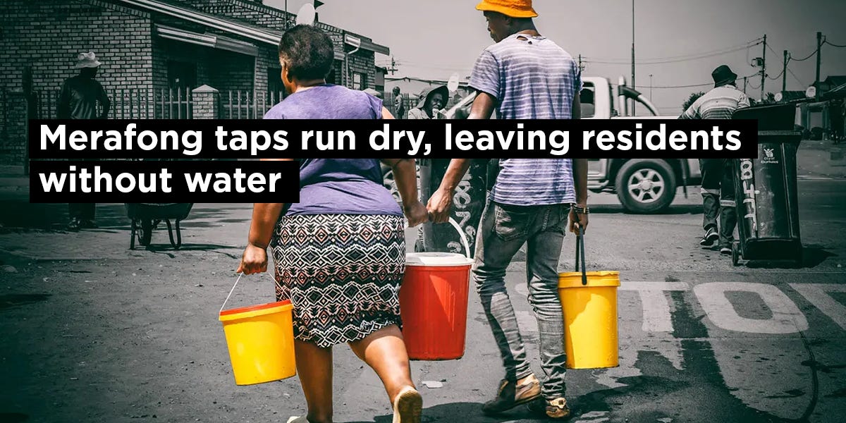 Merafong taps run dry, leaving residents without water