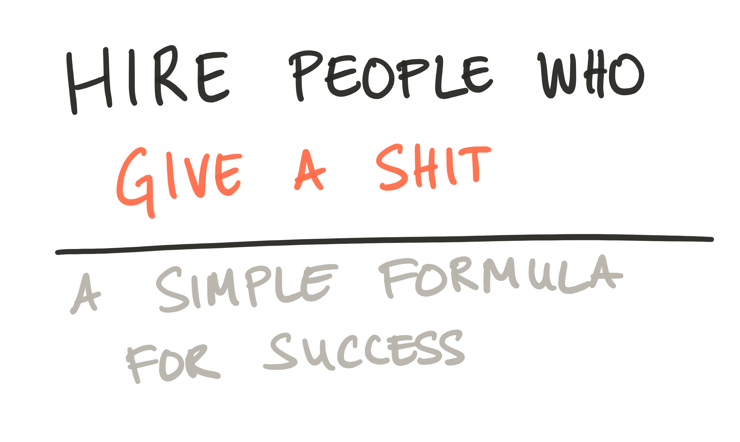 Hire people who give a shit. - by Alexandr Wang