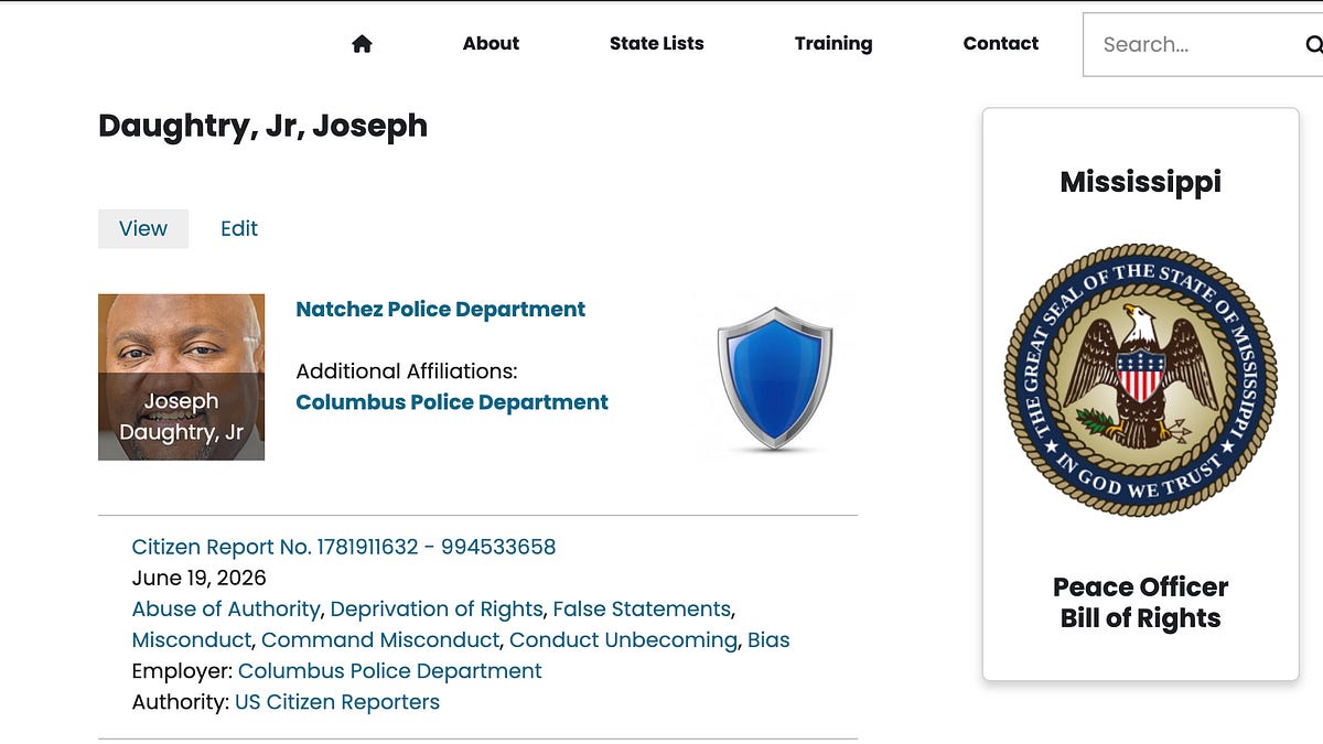Columbus, MS Chief of Police Joseph Daughtry Jr: Narrative Manipulation ...