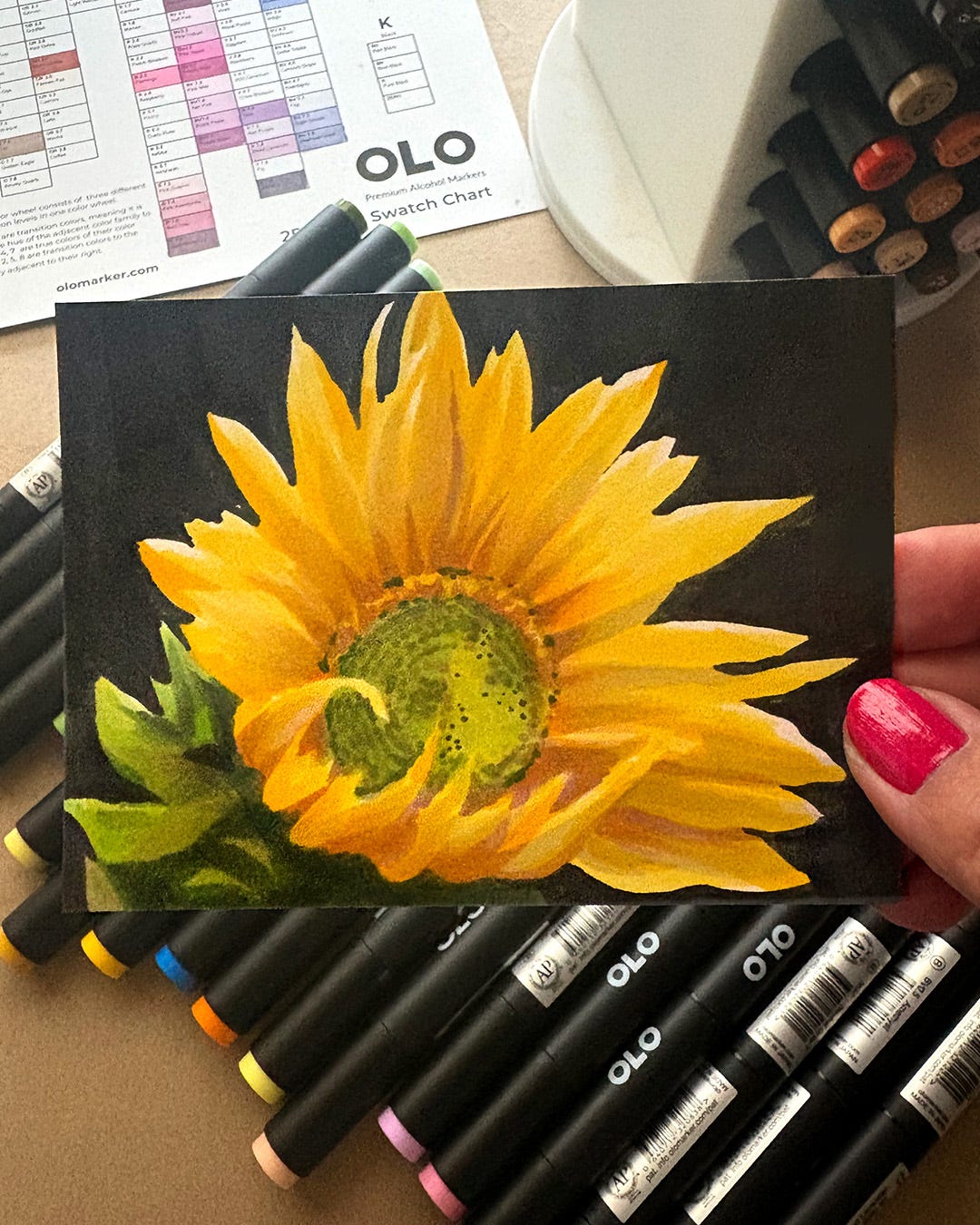 Giving the new OLO marker colors a try - by Sandy Allnock