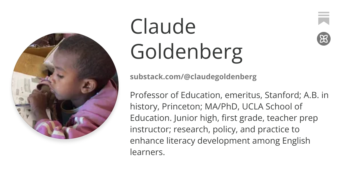 Claude Goldenberg | Substack