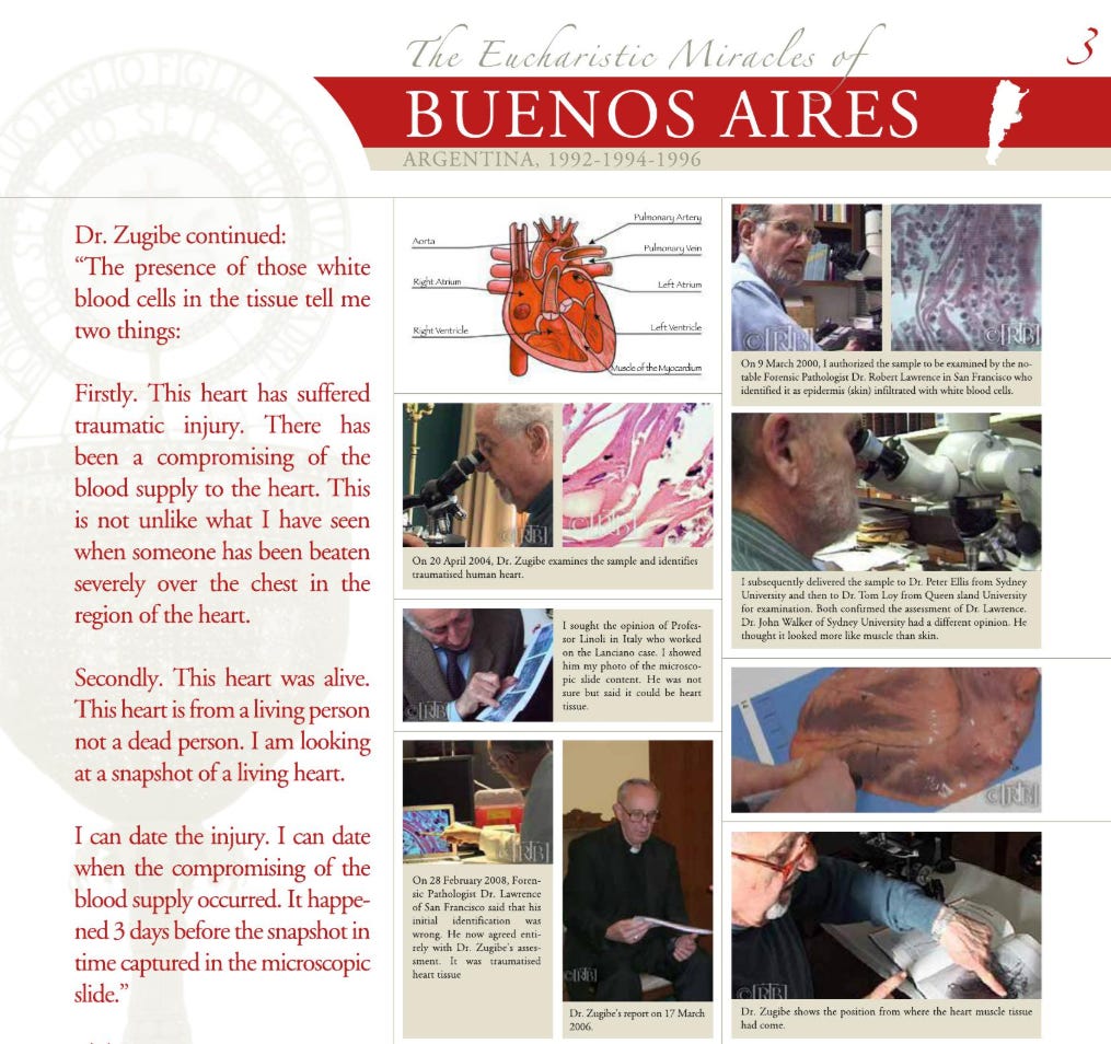 Dr. Zugibe and the Living Heart Tissue of the Buenos Aires Eucharistic ...
