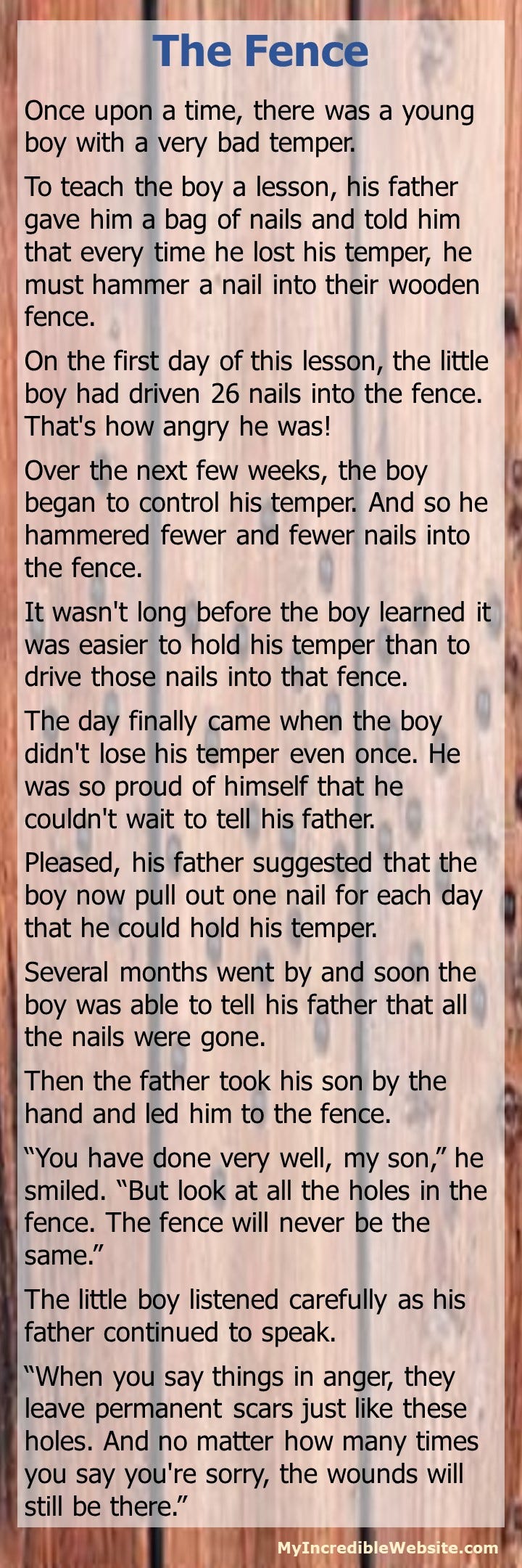 The Fence - by John Kremer - Tell Me a Story Podcast