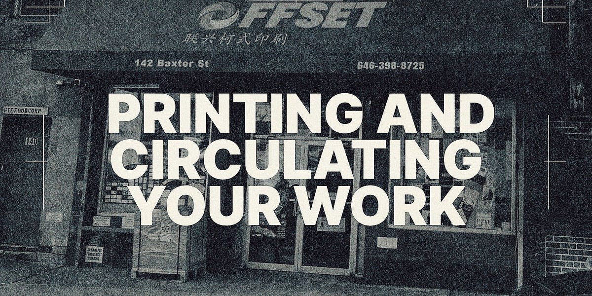 Tips for printing and circulating your work