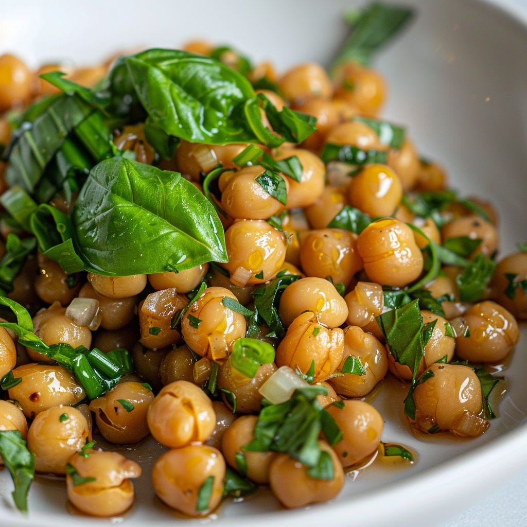 Une Salade Pleine de Vitalité : Les Pois Chiches aux Oignons Verts et ...