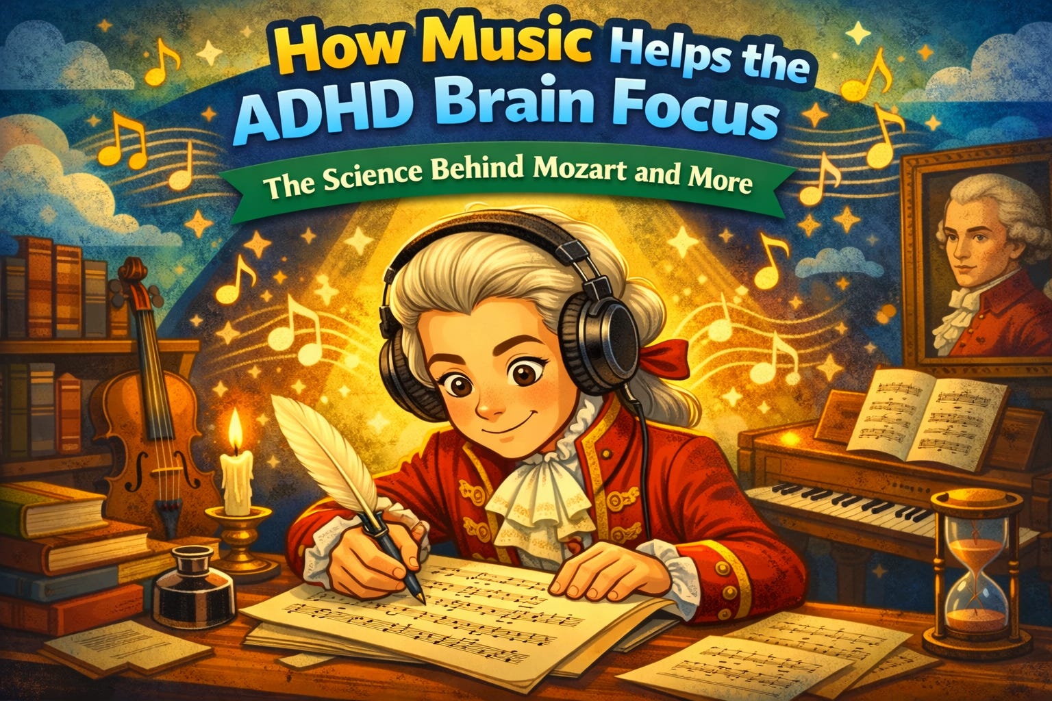 🎧 How Music Helps the ADHD Brain Focus — The Science Behind Mozart and More