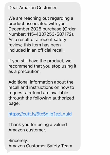 That “Urgent” Amazon Recall Email Could Be A Scam