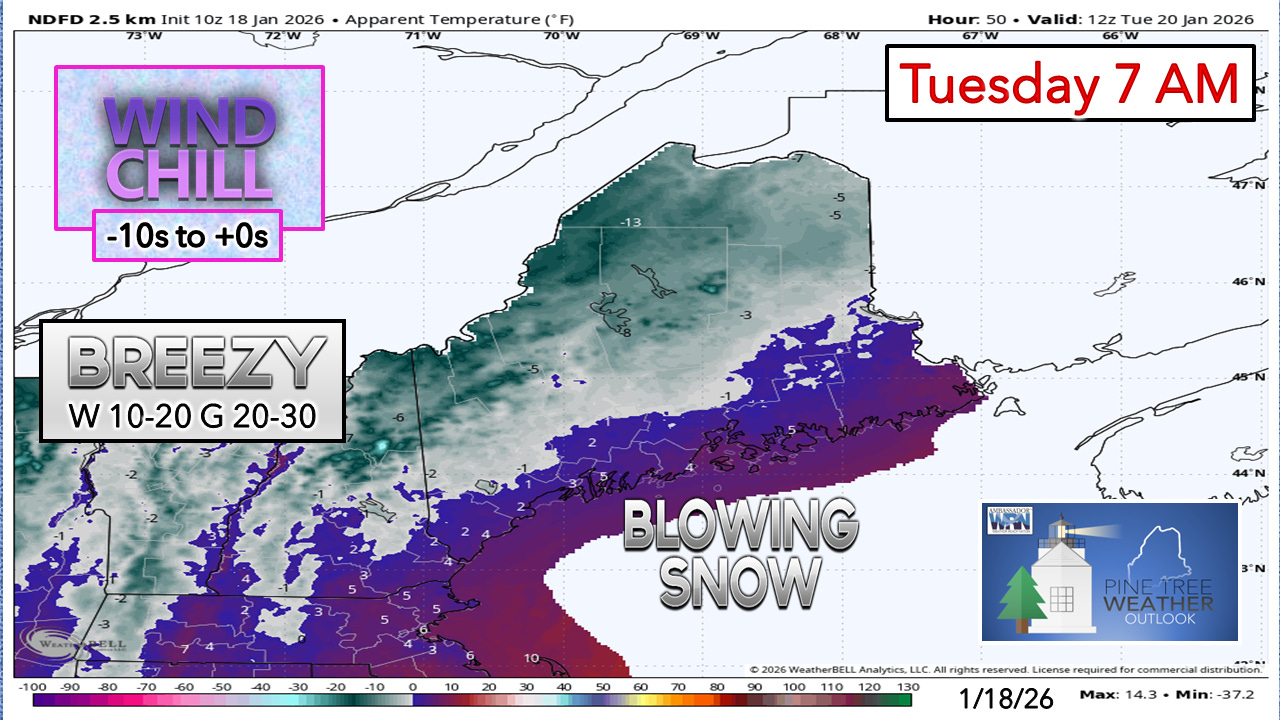 A brush of snow for the coastal plain Sunday night