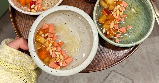 recipe: ice jelly (bing fen) with brown sugar syrup