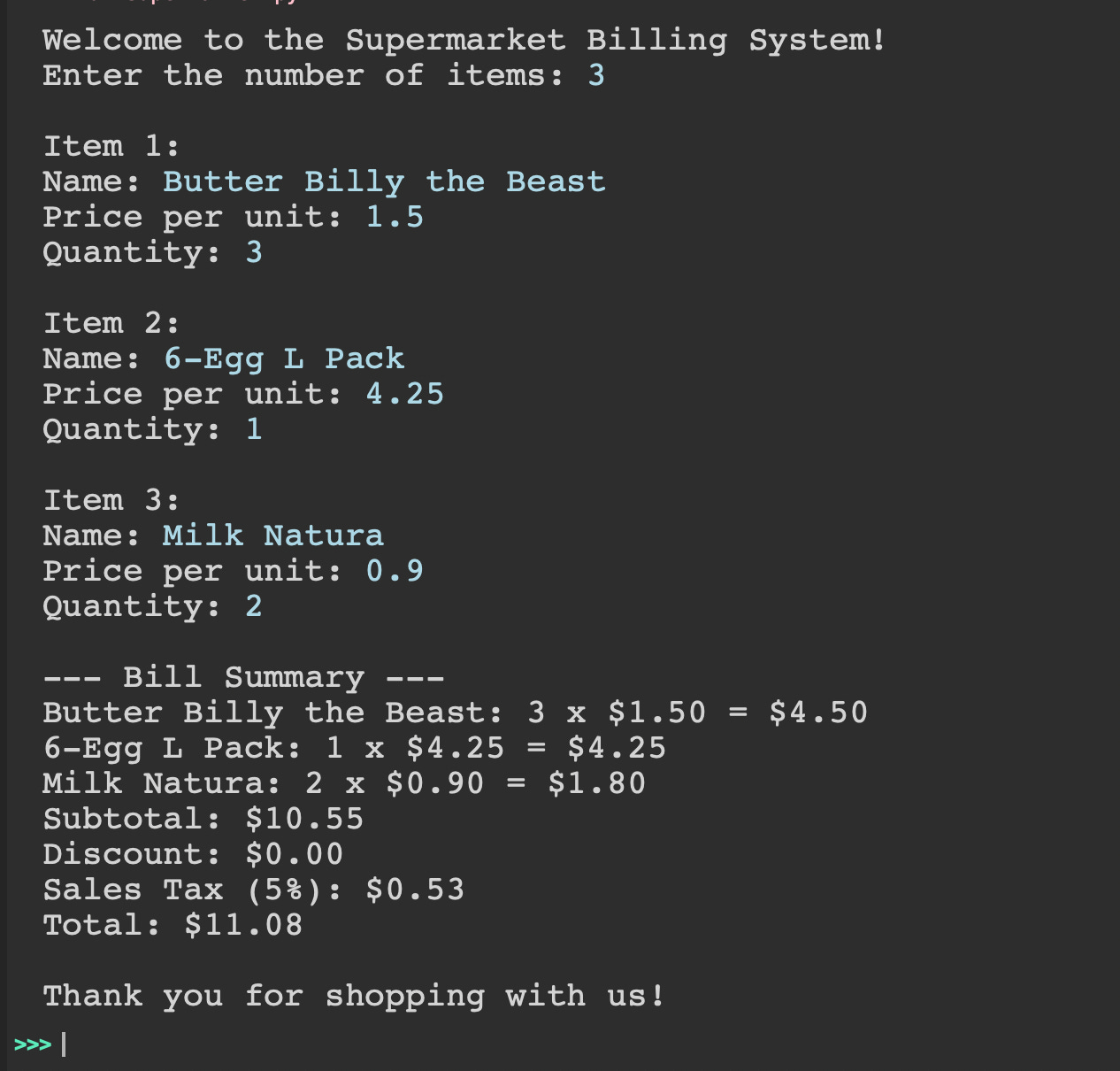 Supermarket Billing System with Python - by Ardit Sulce