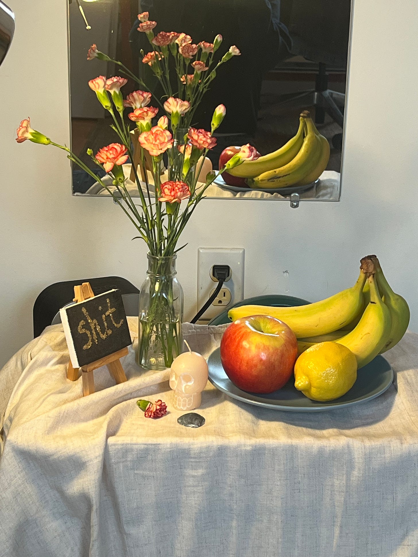 fruit still life setup
