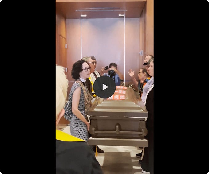 William J. Barber, II on Substack: "Clergy in Greenville, SC delivered a casket to Sen Lindsey ...