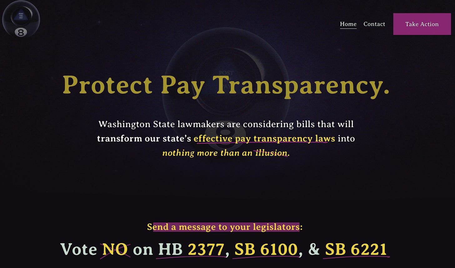 A campaign against sideboards on pay transparency
