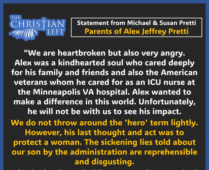Statement from Michael & Susan Pretti, Parents of Alex Jeffrey Pretti