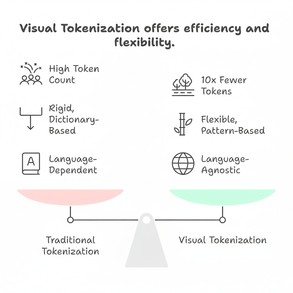 10x AI Token Efficiency: Visual Tokenizers and Text Compression