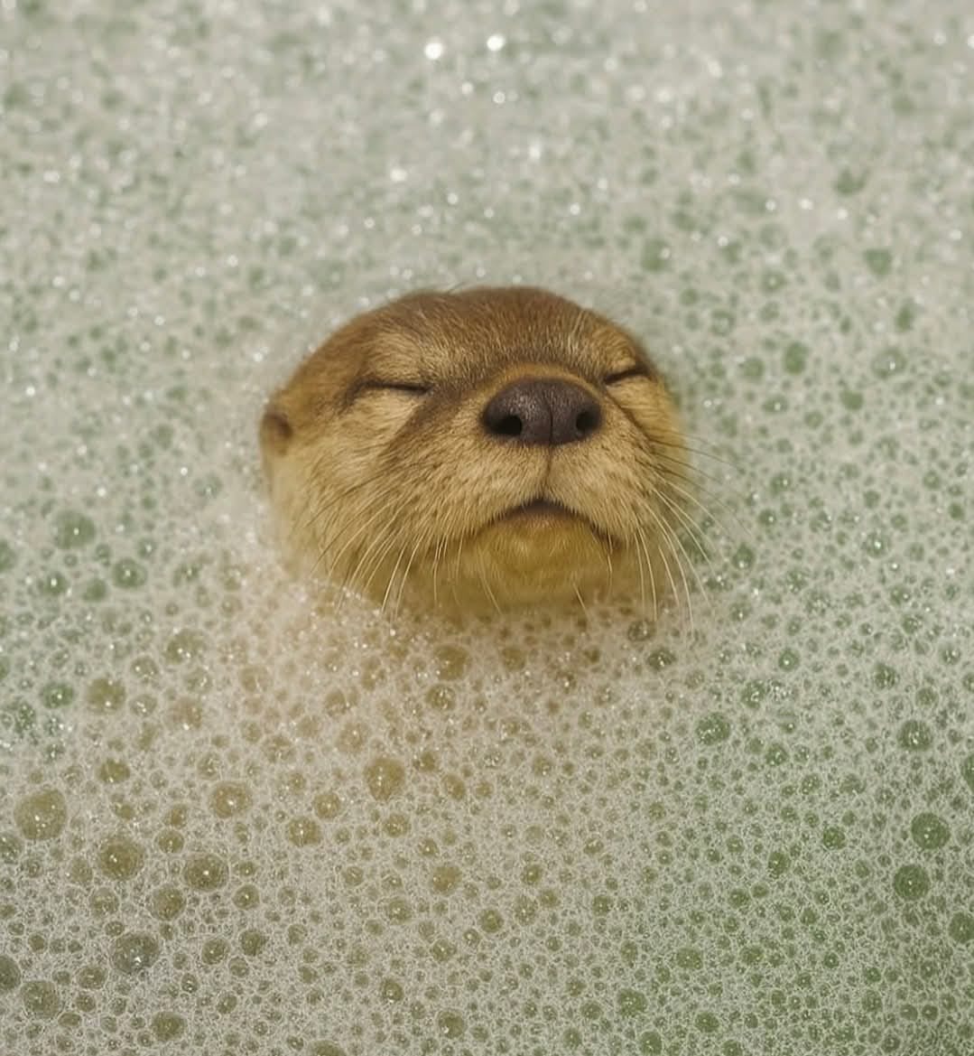 In Otter News (@inotternews): "shshhh. Steve is having a nice relaxing ...