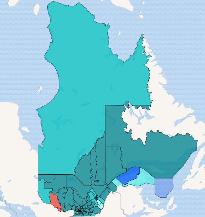 Québec's New Electoral Map - by Kyle Hutton - Blunt Objects