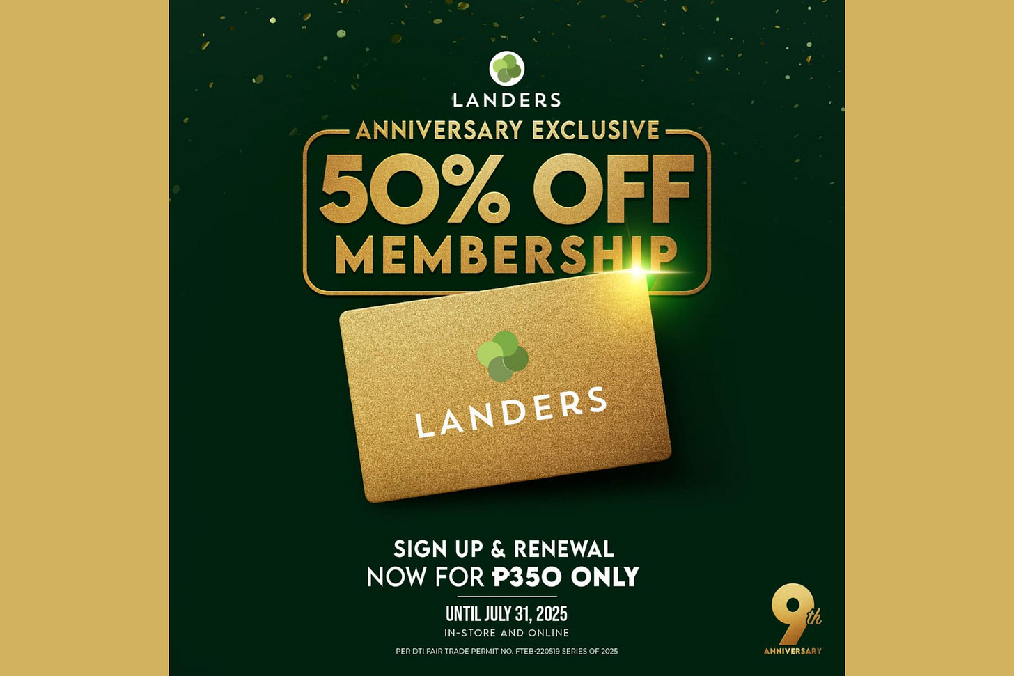 Yes, you can still sign up for a Landers membership at 50% off