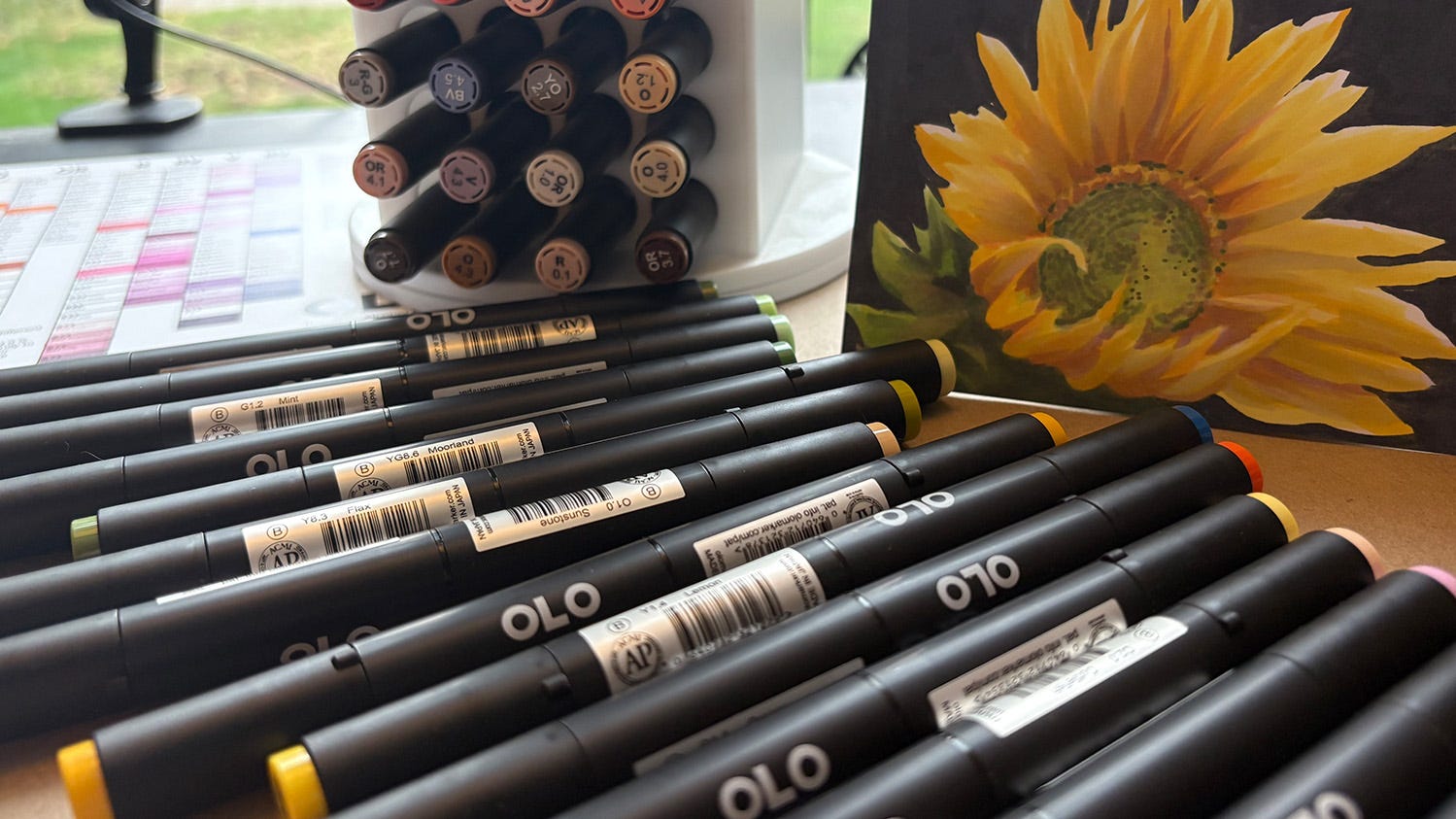 Giving the new OLO marker colors a try - by Sandy Allnock