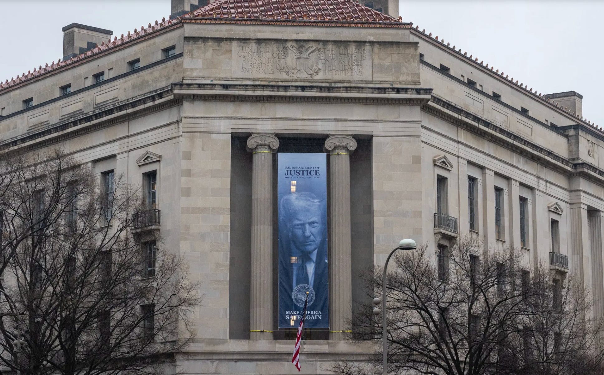 The Trump Banner Tells You What They’re Doing to the Department of Justice