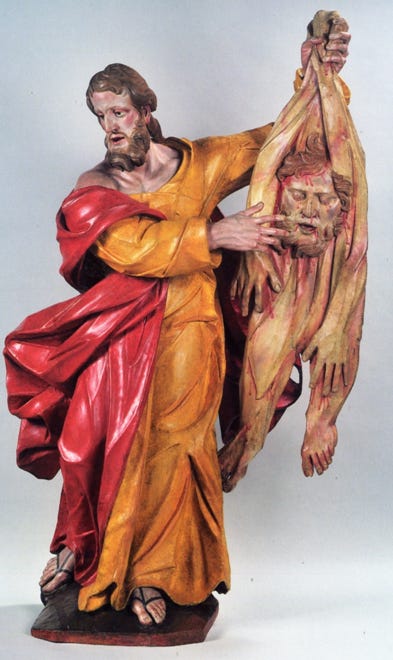 St. Bartholomew and his skin - by Deacon Tom