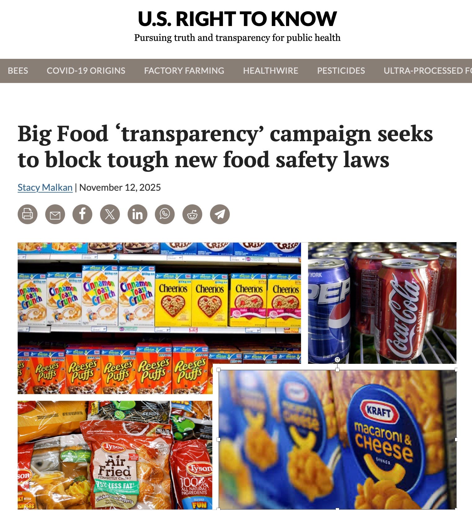 Big Food plays nice with RFK then goes behind his back to negate ...
