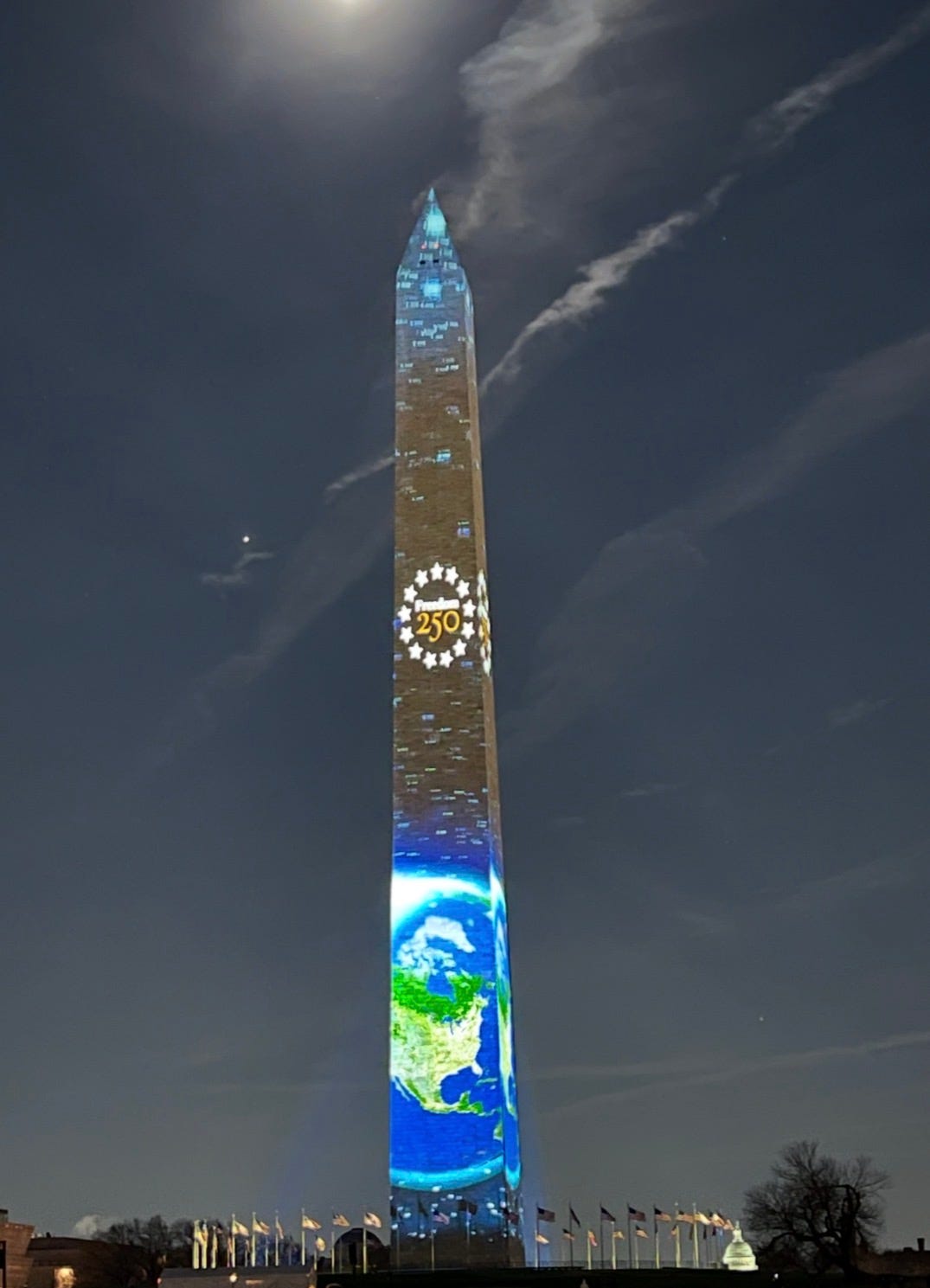 The Washington Monument rocks the District of Columbia
