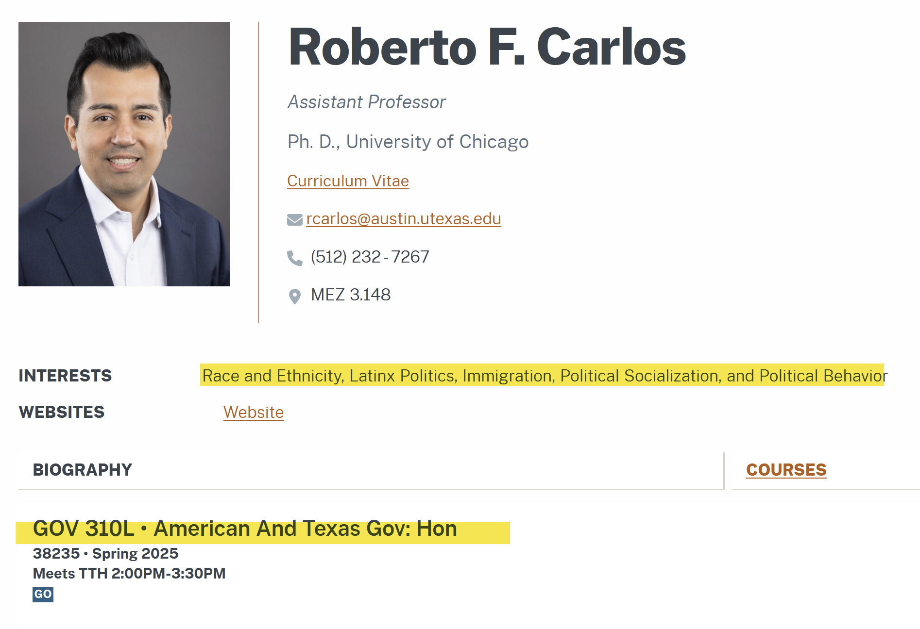 UT DEI Professors Teach American Government