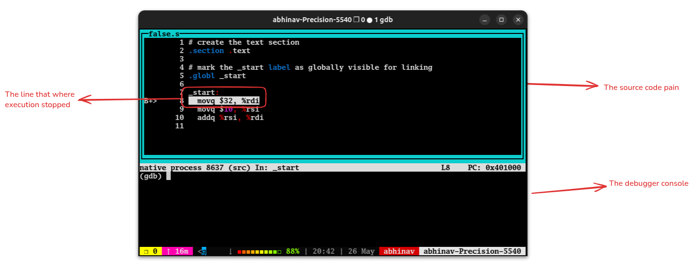 Debugging X86-64 Assembly with GDB - by Abhinav Upadhyay