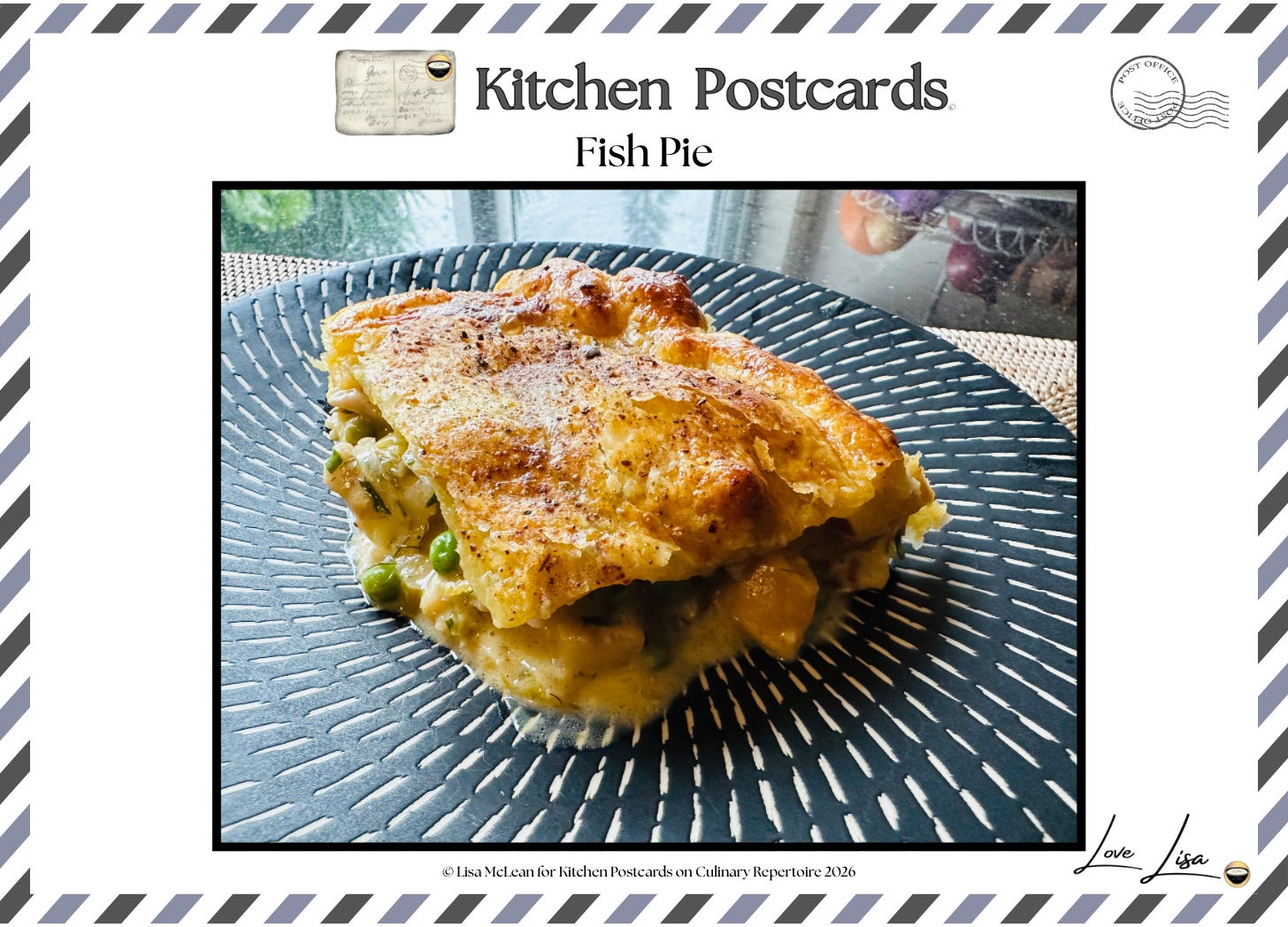 Kitchen Postcard - Lenten Fish Pie - by Lisa McLean