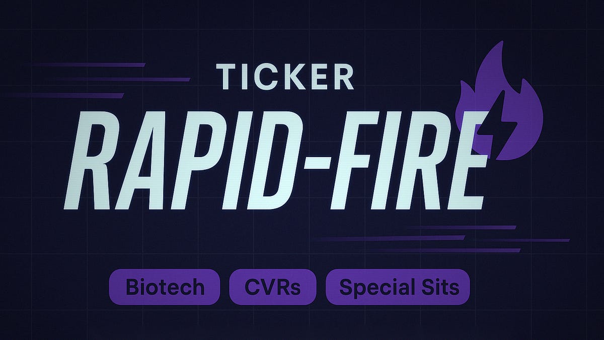 Ticker Rapid Fire Volume 2 - by AnotherBio - BiotechBonanza